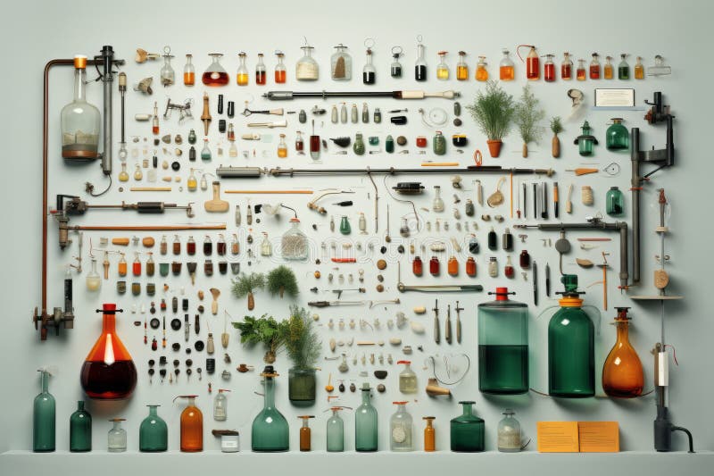 Laboratory Tools Layout, Deconstructed. Beautiful Illustration Picture ...