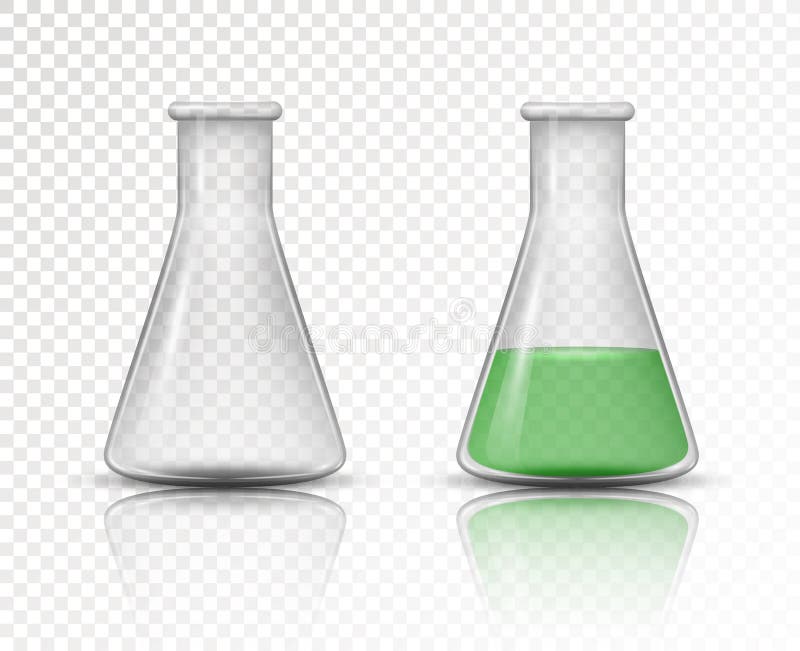 Empty and Filled Flask for Chemical Lab Stock Vector - Illustration of ...
