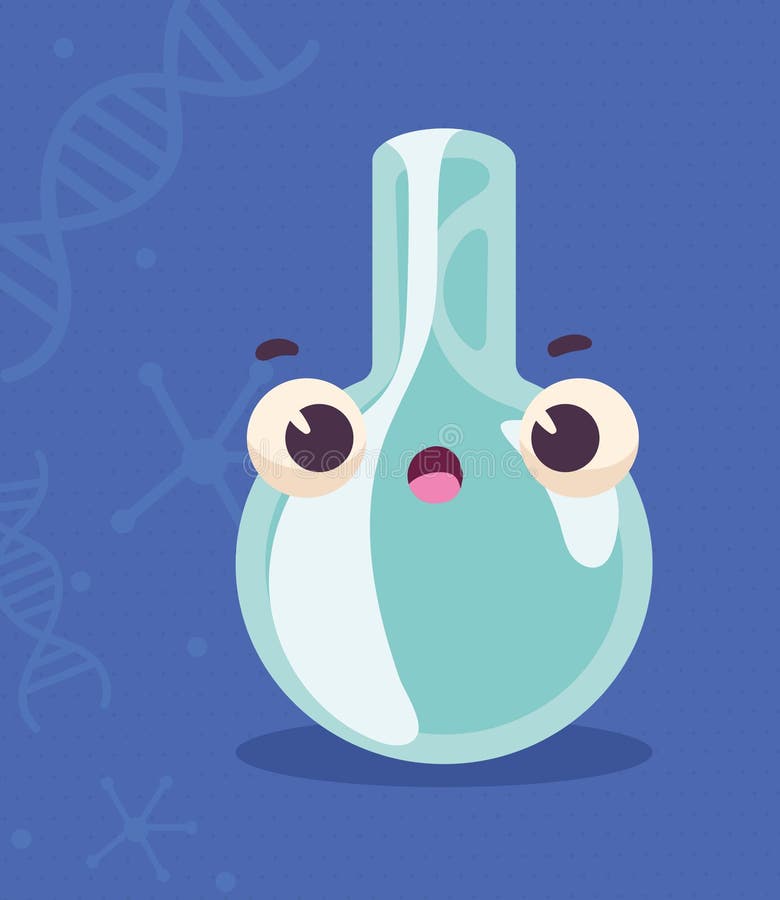 Laboratory Tube Test Kawaii Stock Vector - Illustration of supply ...