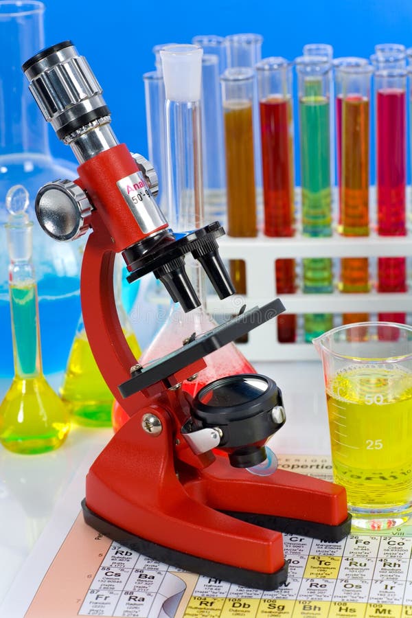Laboratory Ware and Microscope Stock Photo - Image of optical ...