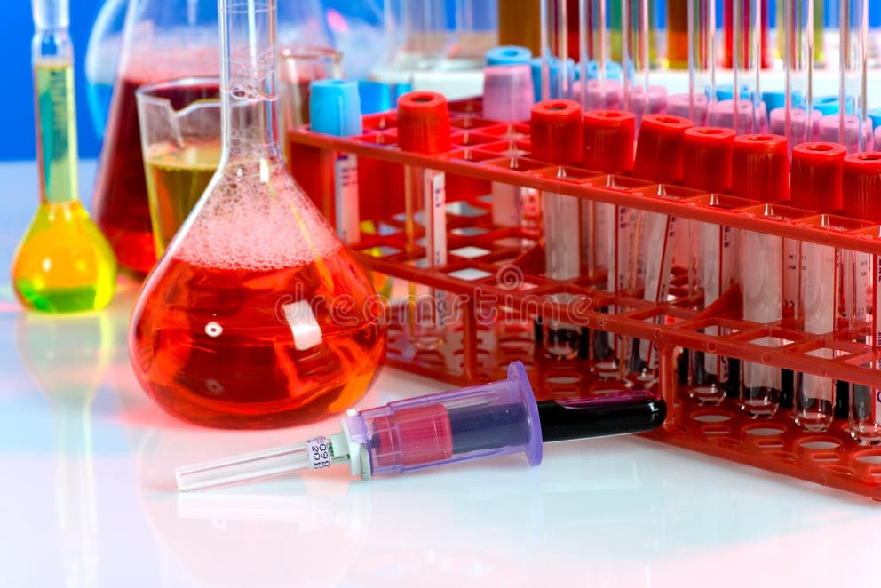 Laboratory Ware and Microscope Stock Photo - Image of examine, test ...