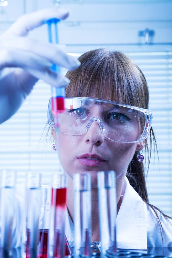 Laboratory, the Woman in the Lab Experimenting Stock Photo - Image of ...