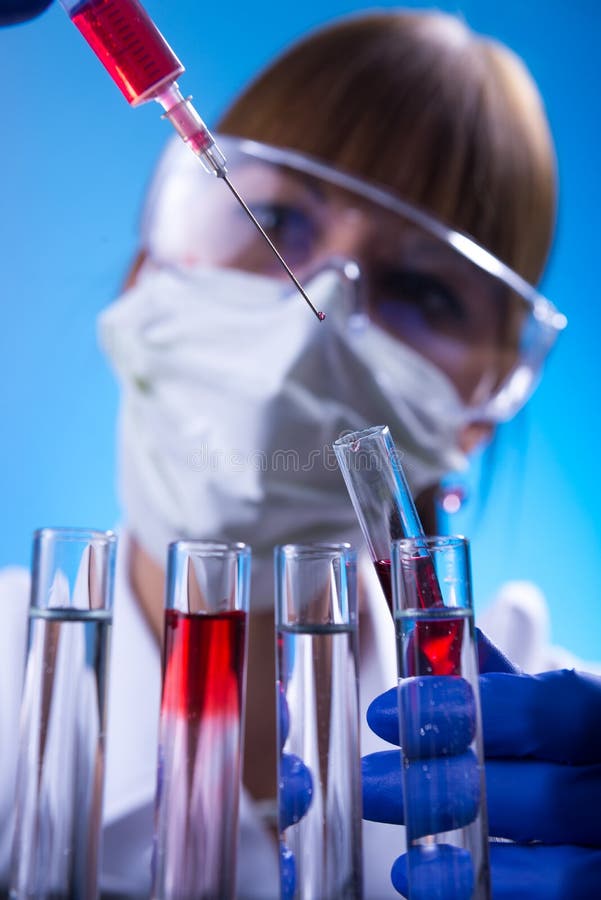 Laboratory, the Woman in the Lab Experimenting Stock Image - Image of ...