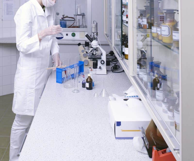 Female Laboratory Technician in the Lab Stock Image - Image of ...
