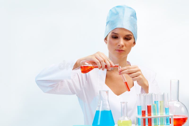 Laboratory work stock image. Image of clinical, female - 15872739
