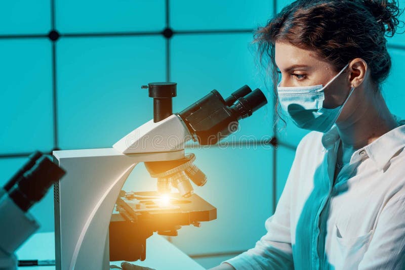 Laboratory Work in a Microbiology Class at the University Stock Photo ...