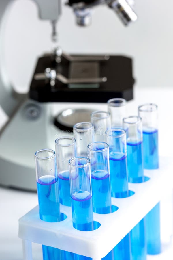 Laboratory Work with Microscope Top View Stock Image - Image of ...