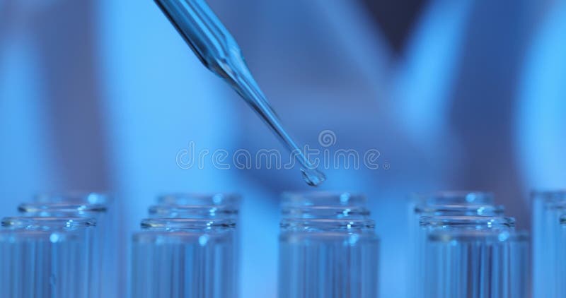Laboratory Worker Dripping Liquid Reagent into Test Tubes Stock Footage ...