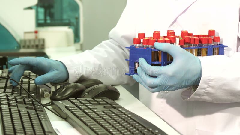 The Laboratory Worker Rewrites the Names of the Test Tubes To the ...