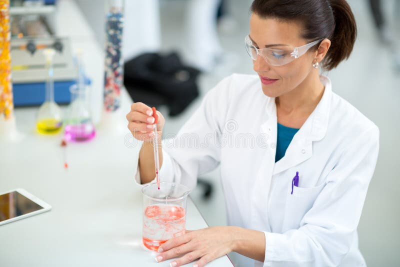 Laboratory Worker Work in Lab with Pipette Stock Image - Image of ...