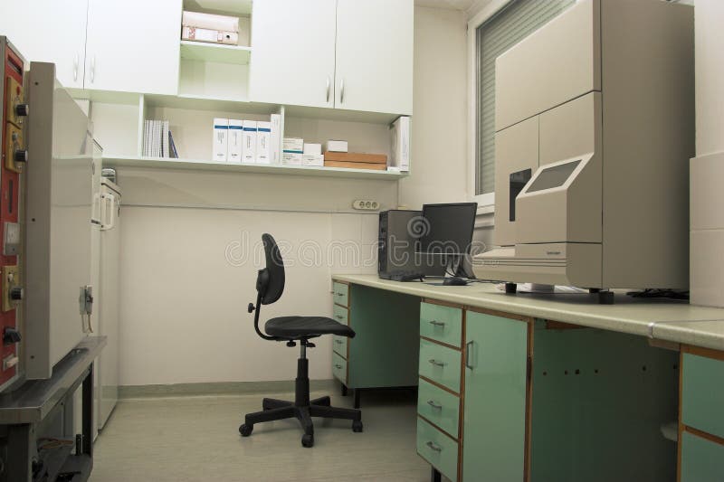 Laboratory workplace stock photo. Image of computer, interior - 5001814