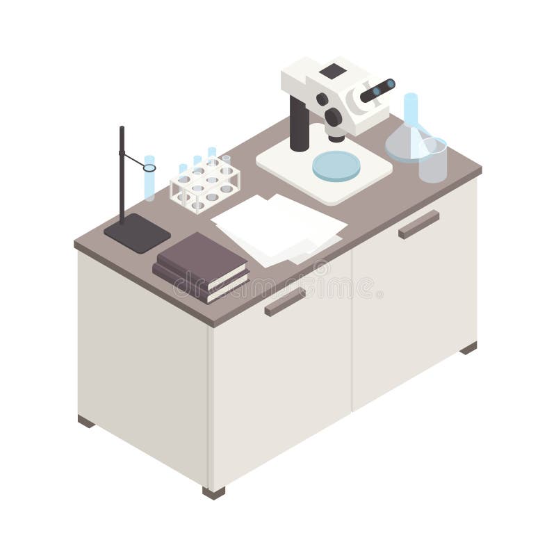 Laboratory Workplace Illustration Stock Illustration - Illustration of ...