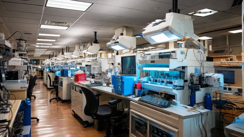 Laboratory Workspace with Advanced Equipment and Bright Lighting at ...