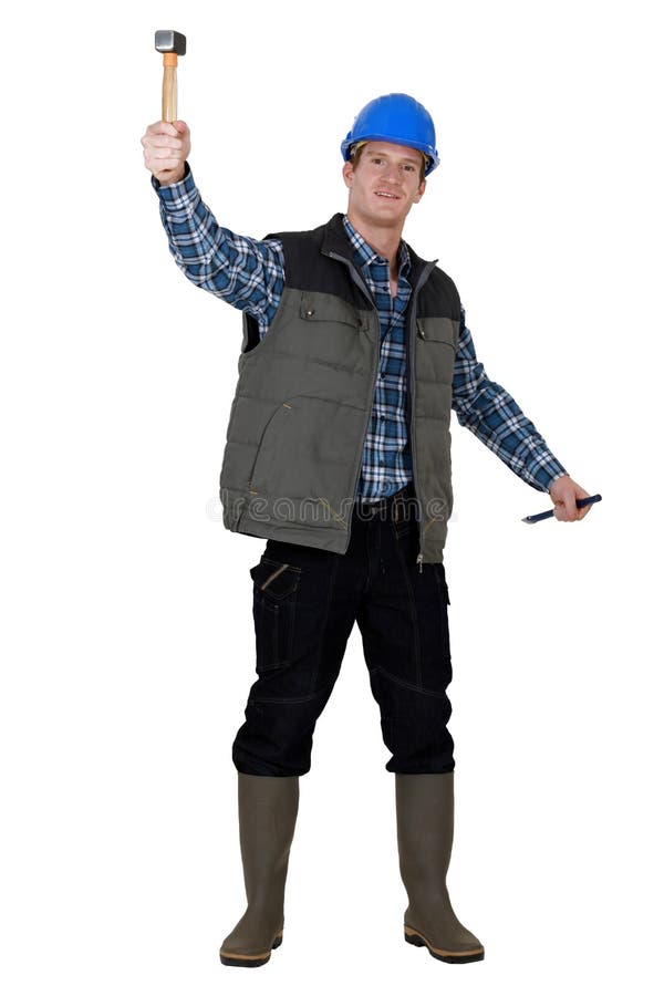 Tradesman Lifting a Heavy Load Stock Image - Image of labor, exertion ...