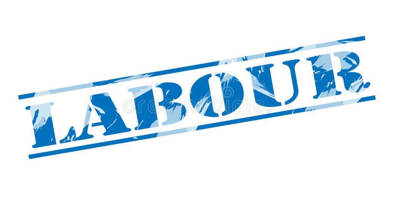 Labour blue stamp stock illustration. Illustration of background - 97571650