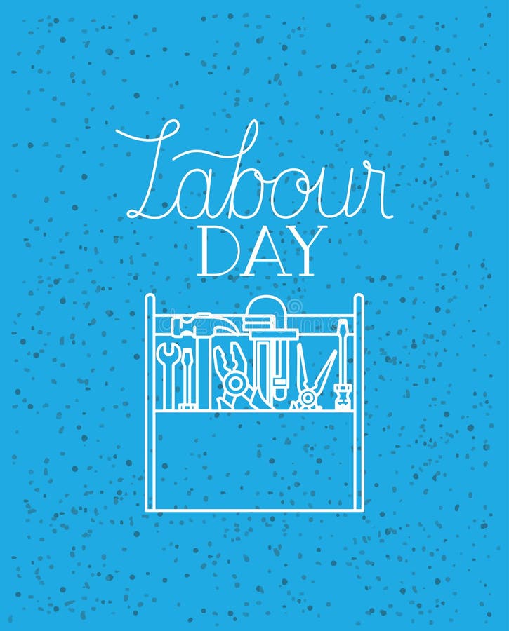 Labour Day Celebration with Tool Box Stock Vector - Illustration of ...