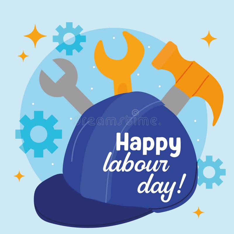 Labour Day Celebrations Blue Cap. Vector Stock Vector - Illustration of ...