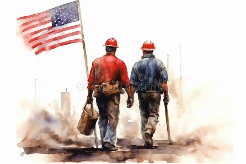 Labour Day, Men at Work, American Flag, Handyman with Tools at Work ...