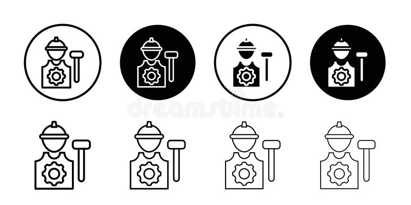 Labour Icon Logo Set Vector Stock Illustration - Illustration of work ...