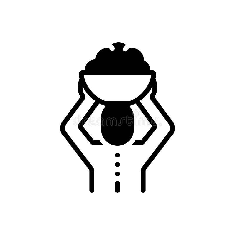 Black Solid Icon for Labour, Worker and Poor Stock Vector ...