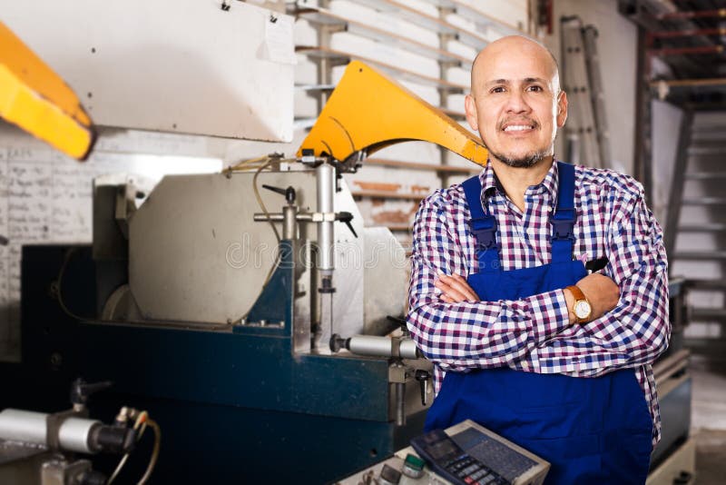 Labour Working on Lathe Machine Stock Photo - Image of professional ...