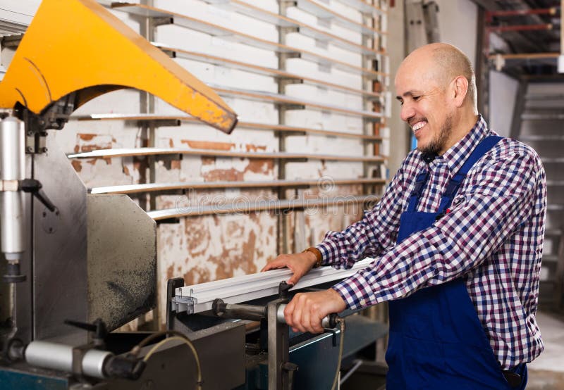 Labour Working on Lathe Machine Stock Photo - Image of production ...