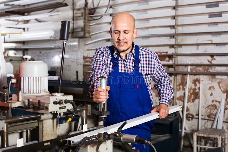 Labour Working on Lathe Machine Stock Photo - Image of professional ...