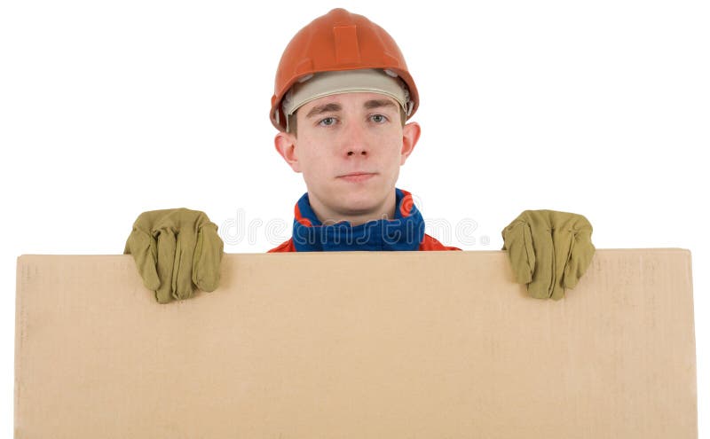 Labourer with box stock image. Image of male, workman - 7392811