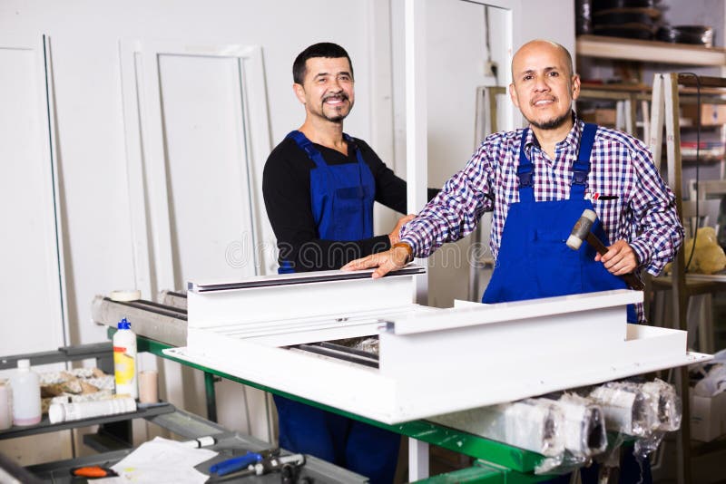 Labours Working in PVC Shop Stock Photo - Image of american, indoor ...