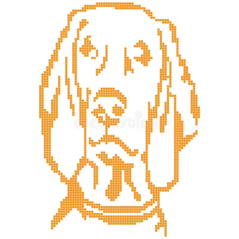 A Labrador Dog Painted with Pixels Stock Vector - Illustration of retro ...