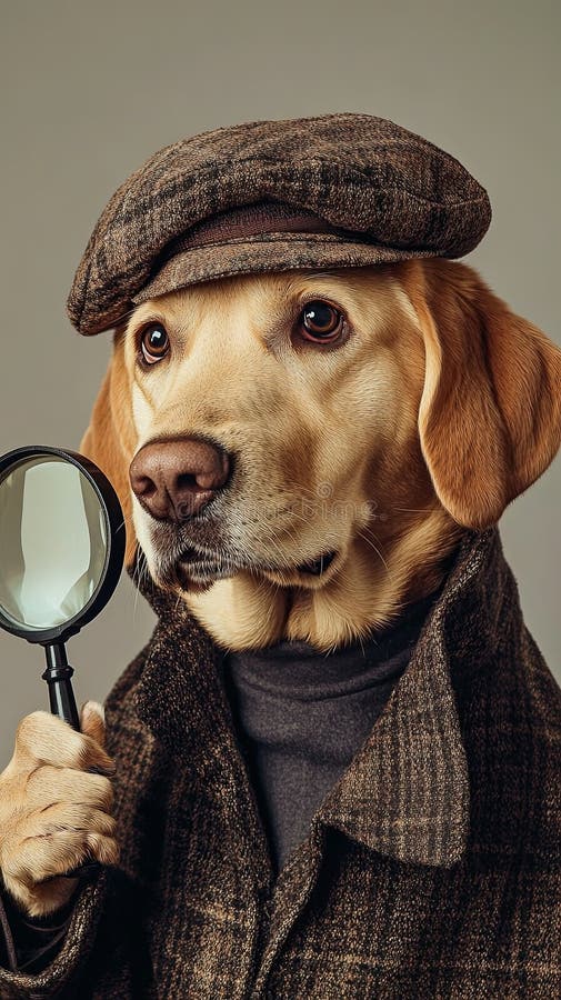 A Labrador Dressed As a Detective, Complete with a Magnifying Glass ...