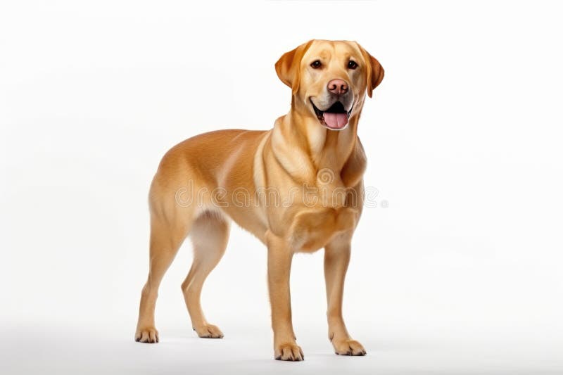 Labrador Retriever Dog Stands on a White Background Stock Illustration ...