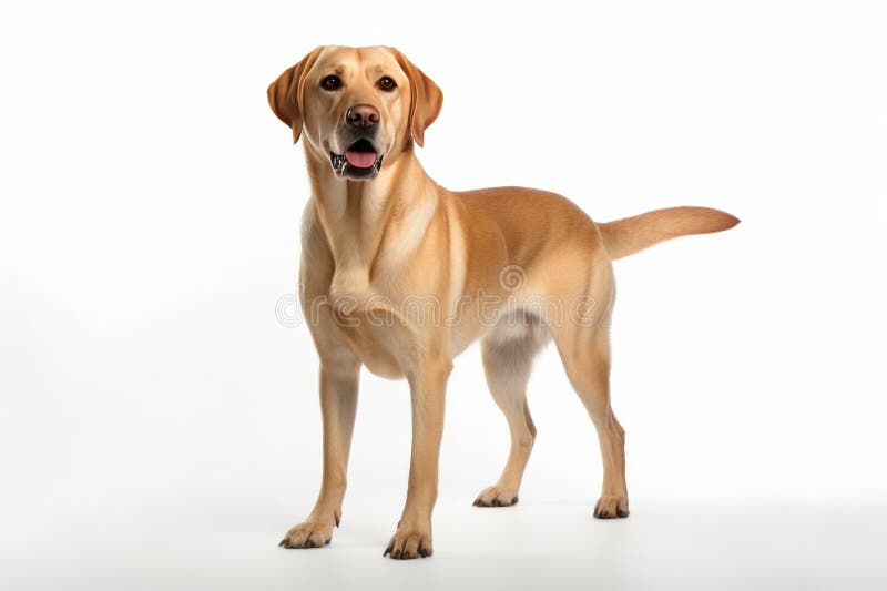 Labrador Retriever Dog Stands on a White Background Stock Illustration ...