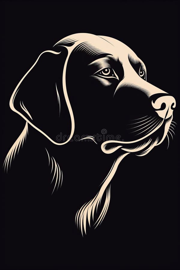 Labrador Retriever Head Logo in Illustration Style Stock Illustration ...
