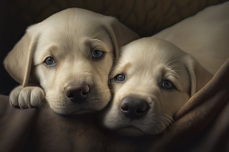 Labrador Retriever Puppies. Generative AI Stock Photo - Image of ...