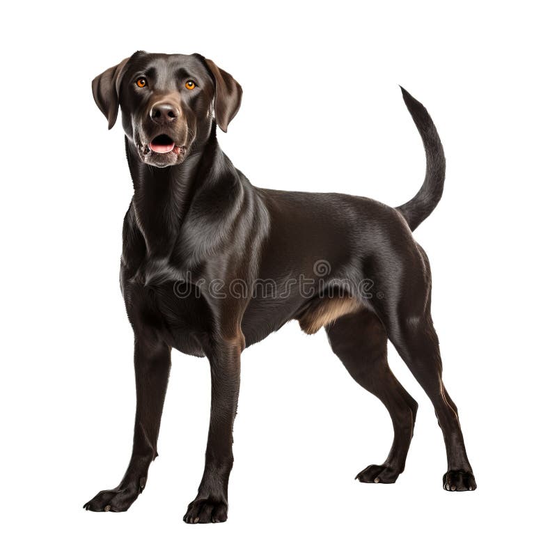 Labrador Retriever Standing Side-on with a Shiny Coat and Alert ...