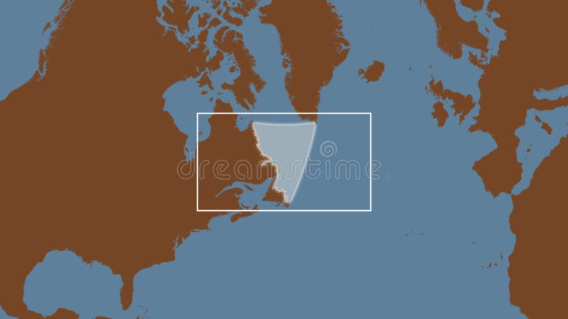 Labrador Sea. Solid Map. Patterson Cylindrical. Close-up Stock Video ...