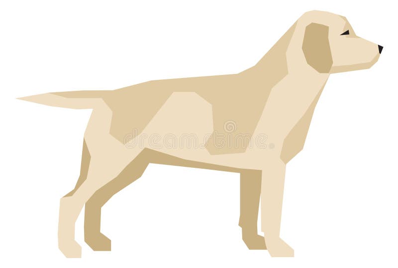 Labrador Side View. Happy Dog Color Icon Stock Illustration ...