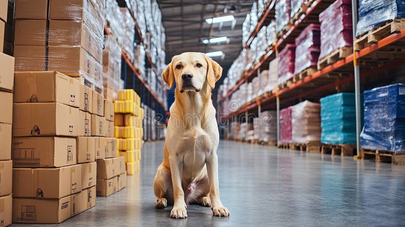 Labrador Sitting Colorful Stack Shipping Boxes Stock Photos - Free ...