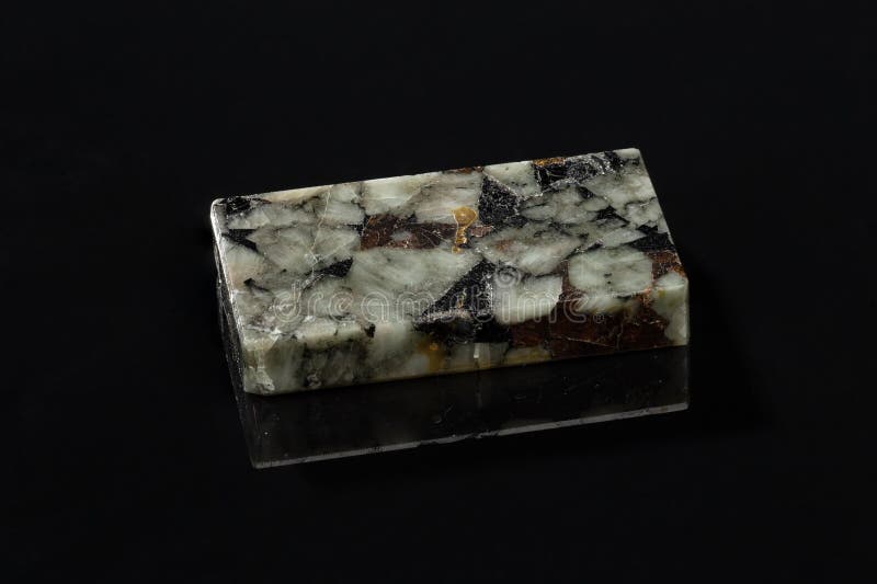 Labradorite Mineral Stone Slab Sample on Black Stock Image - Image of ...
