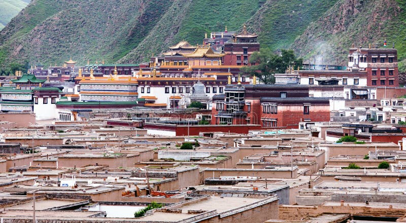 Labrang Monastery - Xiahe, Gannan, Gansu Stock Image - Image of ...