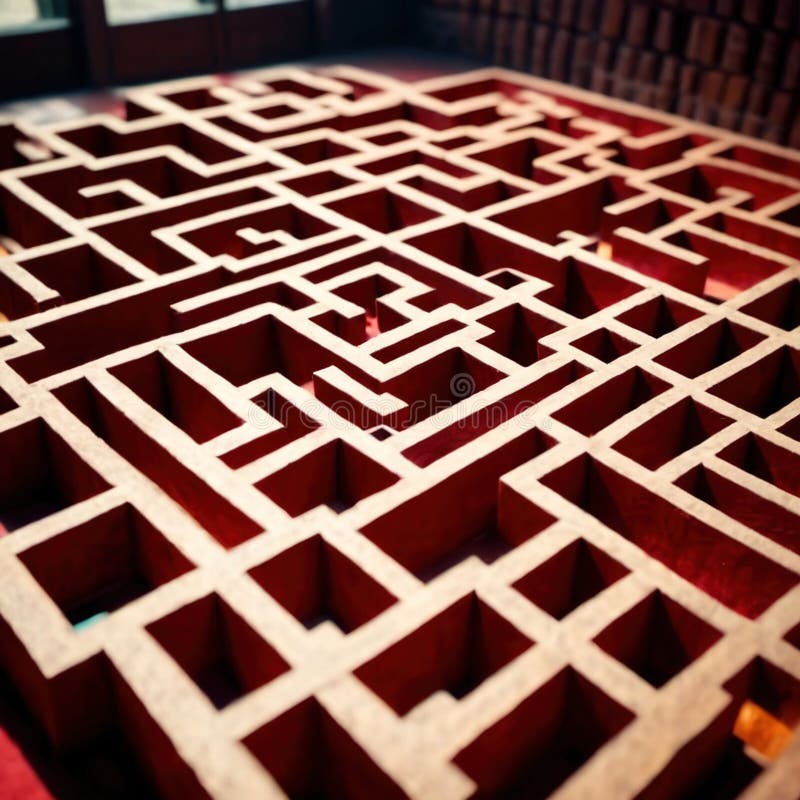 Labryinth Maze Structure, Top Down View Stock Illustration ...