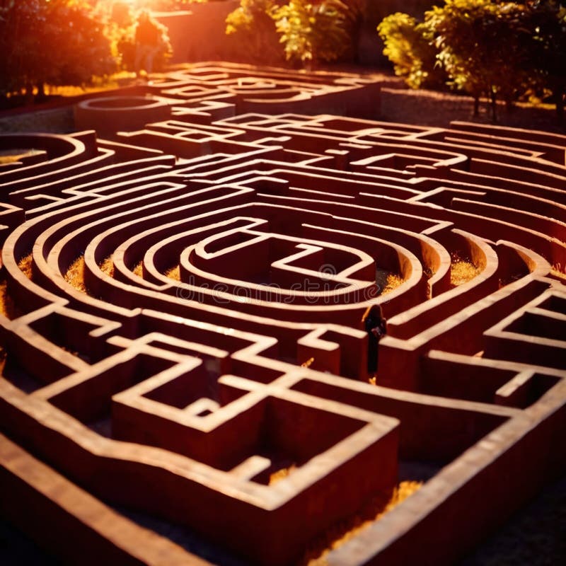 Labryinth Maze Structure, Top Down View Stock Illustration ...