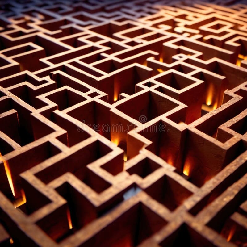 Labryinth Maze Structure, Top Down View Stock Illustration ...