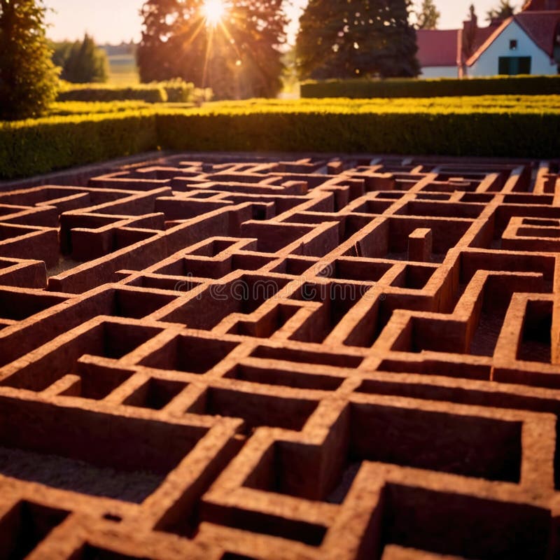Labryinth Maze Structure, Top Down View Stock Illustration ...