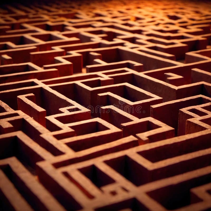 Labryinth Maze Structure, Top Down View Stock Illustration ...