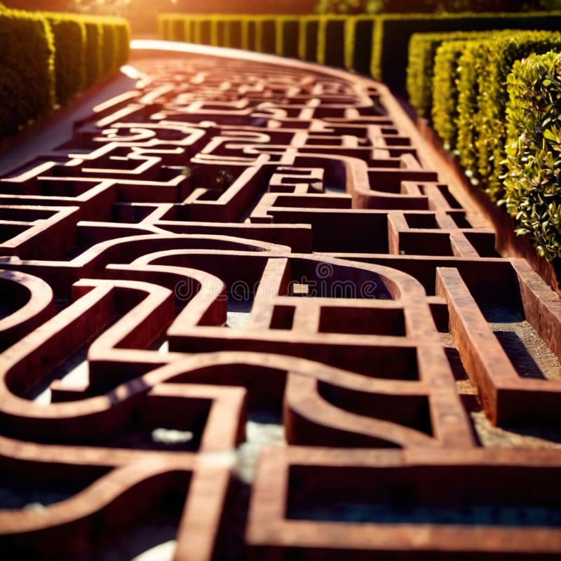 Labryinth Maze Structure, Top Down View Stock Illustration ...