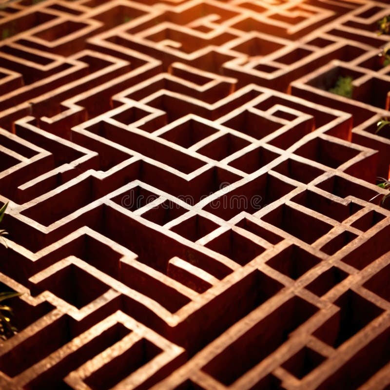 Labryinth Maze Structure, Top Down View Stock Illustration ...
