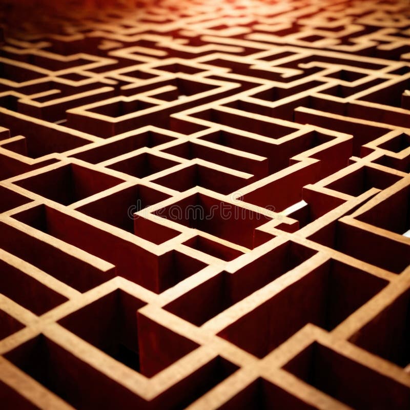Labryinth Maze Structure, Top Down View Stock Illustration ...
