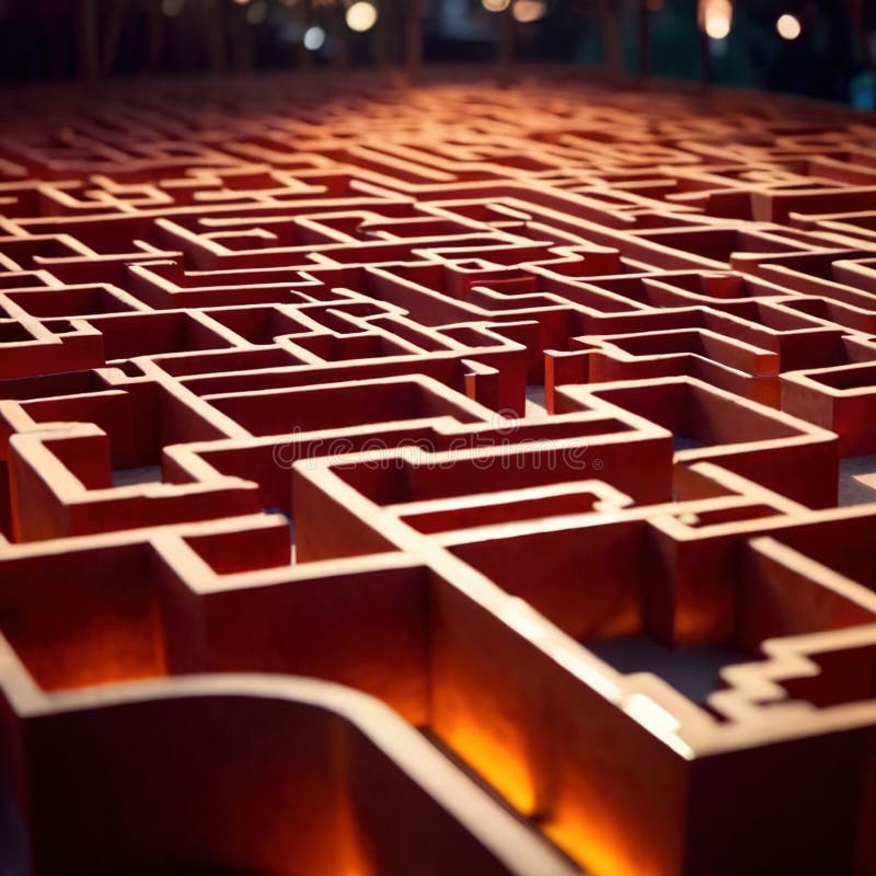 Labryinth Maze Structure, Top Down View Stock Illustration ...